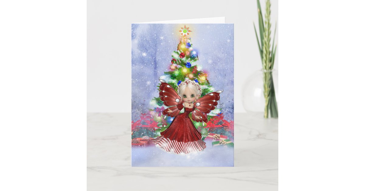 Cute fairy Christmas Holiday Card | Zazzle