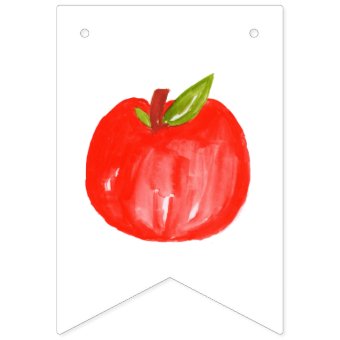 Cute fall apple fruit birthday bunting flags | Zazzle