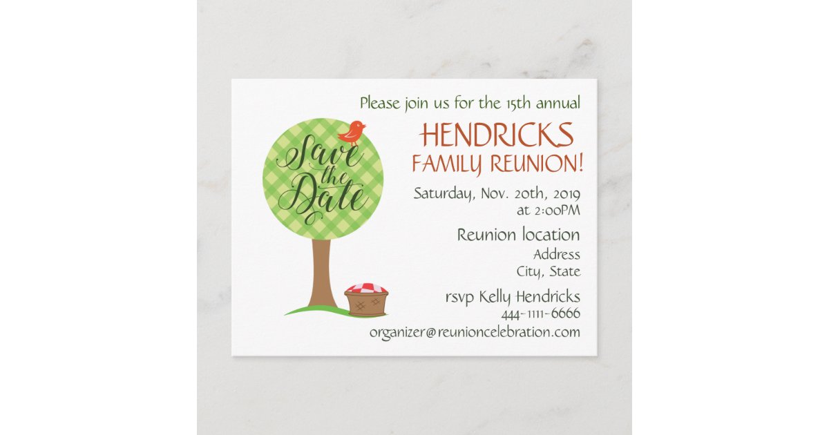 Cute family reunion postcard | Zazzle