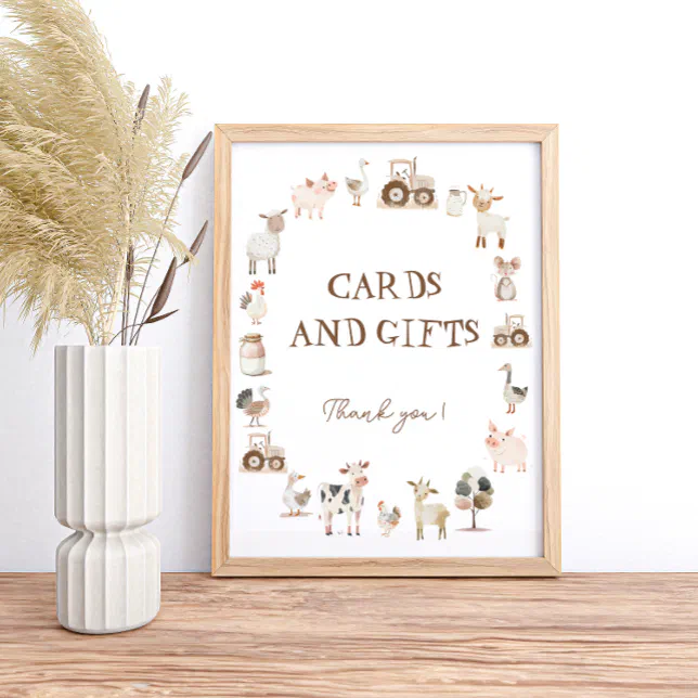 Cute Farm Animals Barnyard Cards and Gifts Poster | Zazzle
