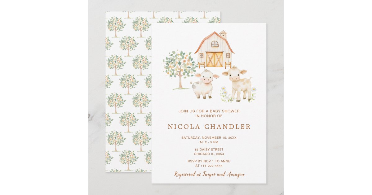 Cute Farm Barn Baby Shower Invitation | Zazzle