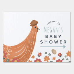 Cute Farm Chicken Baby Shower Sign | Zazzle