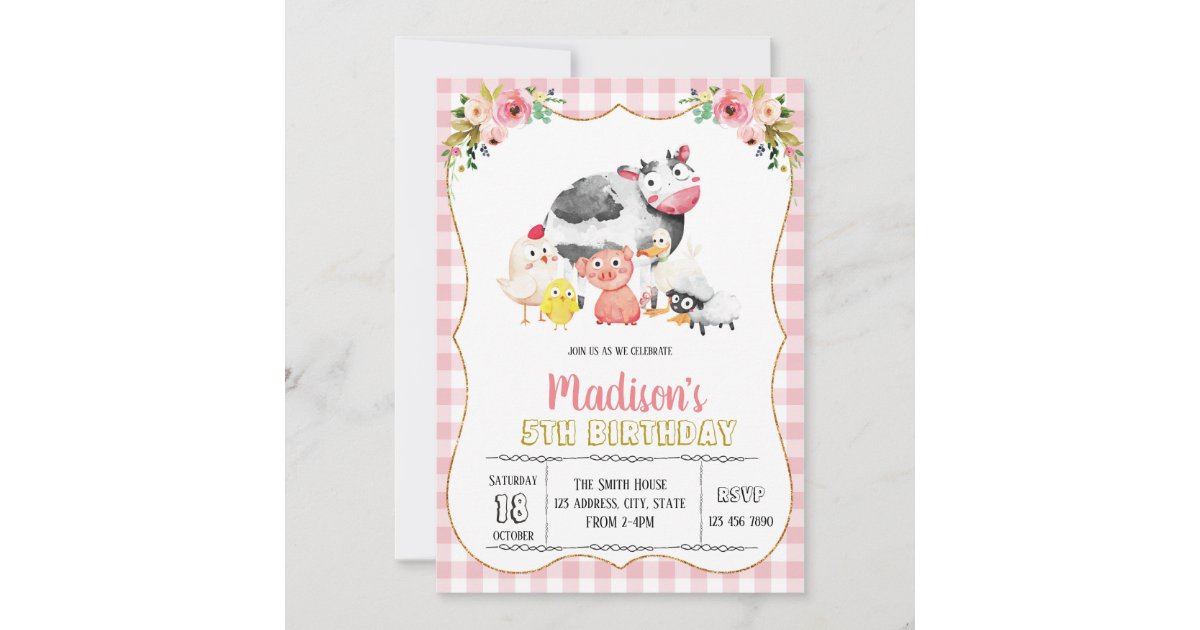 Cute farm girl party invitation | Zazzle