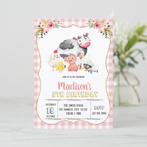 Cute farm girl party invitation | Zazzle