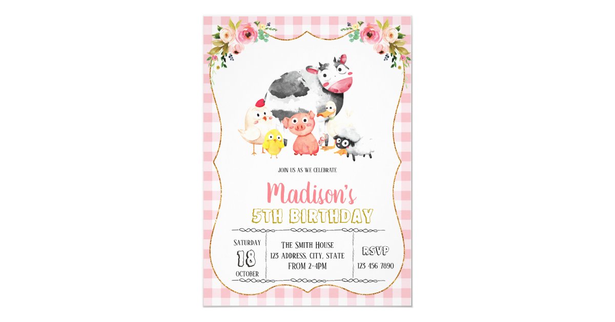 Cute farm girl party invitation | Zazzle.com