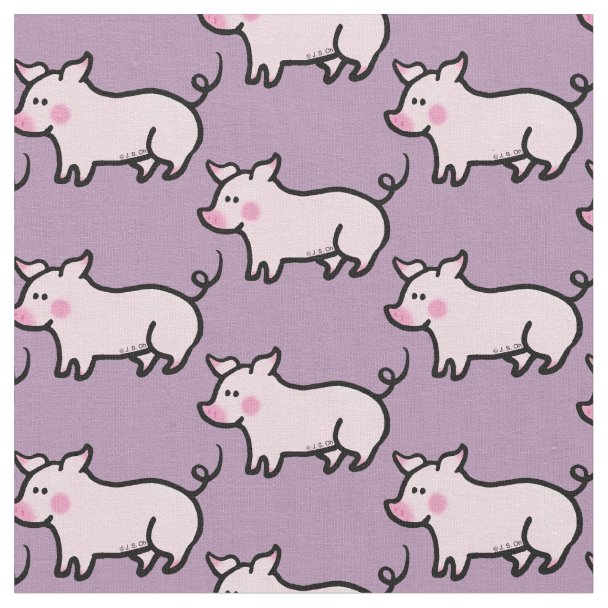 Cute Pink Pig Fabric | Zazzle.com