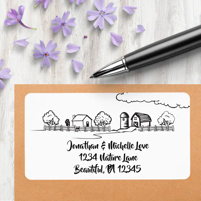 Cute Farm Return Address | Barnyard Address Label | Zazzle