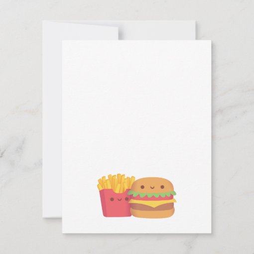 Cute Fast Food Fries and Burger Birthday Party Invitation | Zazzle