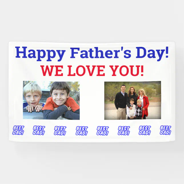 Cute Father's Day Best Dad Photo Banner | Zazzle