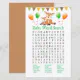 Cute fawn Baby Shower Word Search Game | Zazzle