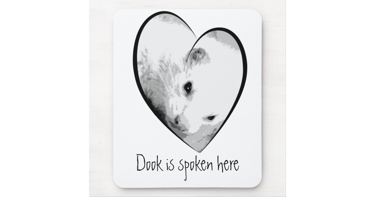 Cute Ferret Picture in a Heart Mouse Pad | Zazzle
