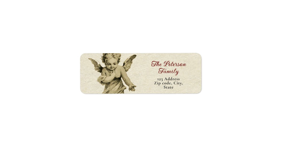 Cute Festive Vintage Victorian Cherub Angel Label | Zazzle