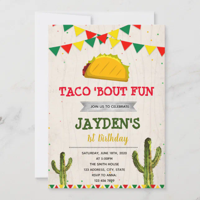 Cute fiesta birthday party invitation | Zazzle