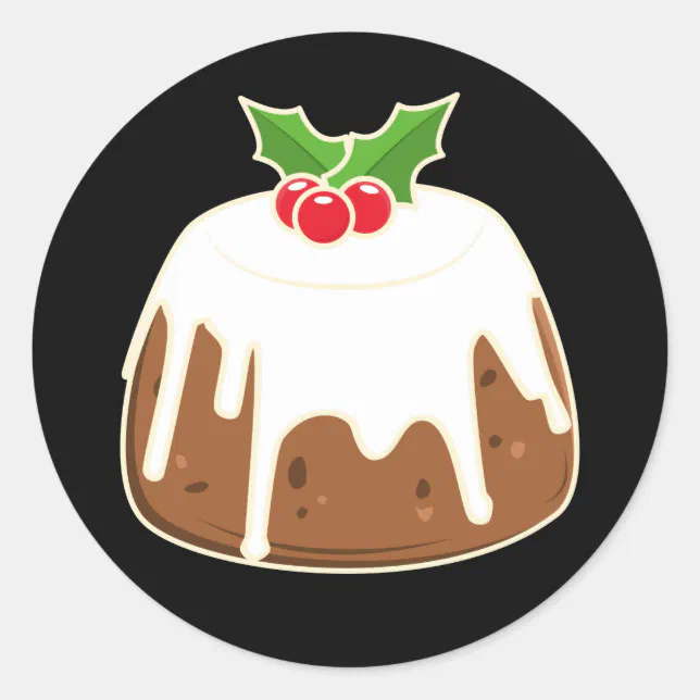 Cute Figgy Pudding Christmas Pudding Classic Round Sticker | Zazzle