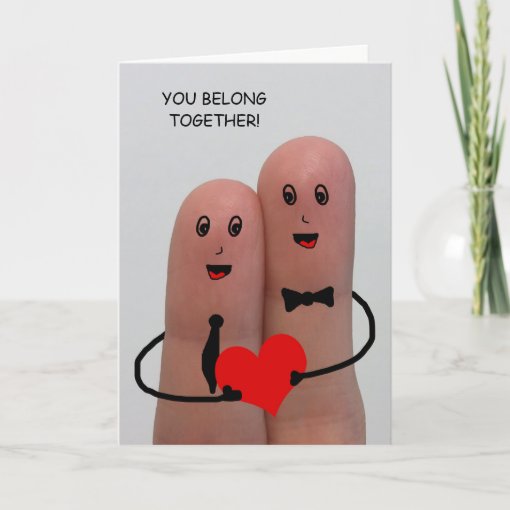 Cute Fingers on One Hand Wedding Congratulations Card | Zazzle