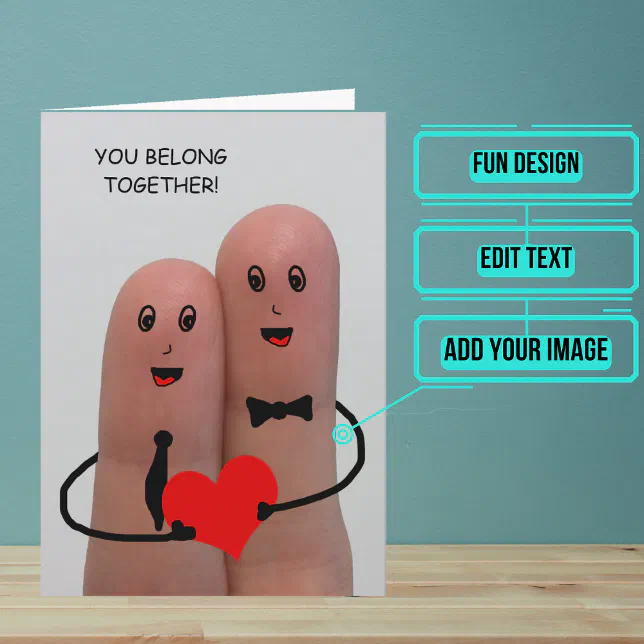 Cute Fingers on One Hand Wedding Congratulations Card | Zazzle