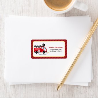 Cute Firefighter Address Labels | Zazzle