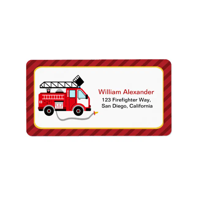 Cute Firefighter Address Labels | Zazzle
