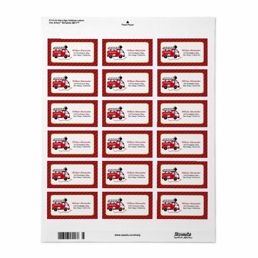Cute Firefighter Address Labels | Zazzle