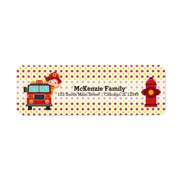 Cute firefighter label | Zazzle
