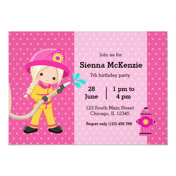 Cute Firefighter party Invitation | Zazzle.com