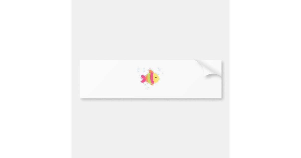 Cute Fish Cartoon Bumper Sticker | Zazzle
