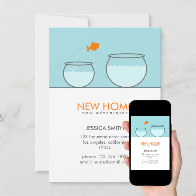 Cute Fish New Home Funny Announcement | Zazzle