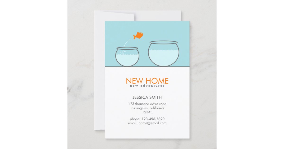Cute Fish New Home Funny Announcement | Zazzle