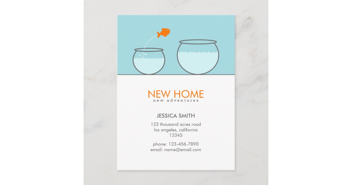 Cute Fish New Home Funny Postcards | Zazzle