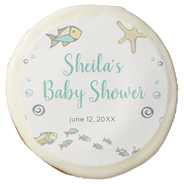 Cute Fish Under The Sea Nautical Baby Shower Sugar Cookie | Zazzle