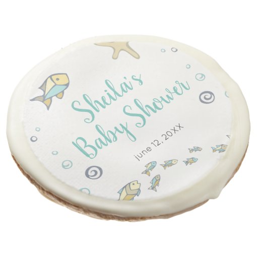 Cute Fish Under The Sea Nautical Baby Shower Sugar Cookie | Zazzle