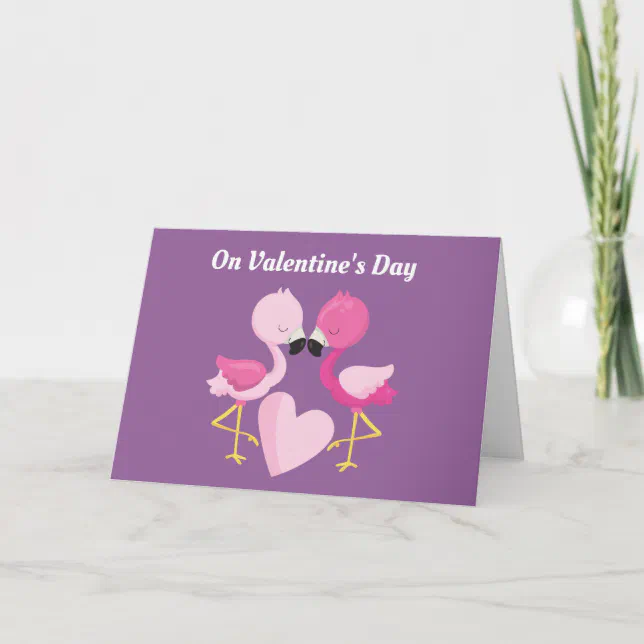 Cute Flamingo Tickle Me Pink Valentine Card | Zazzle