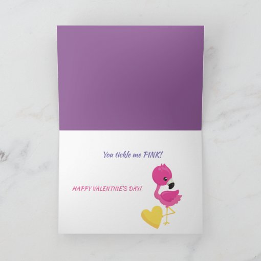 Cute Flamingo Tickle Me Pink Valentine Card | Zazzle