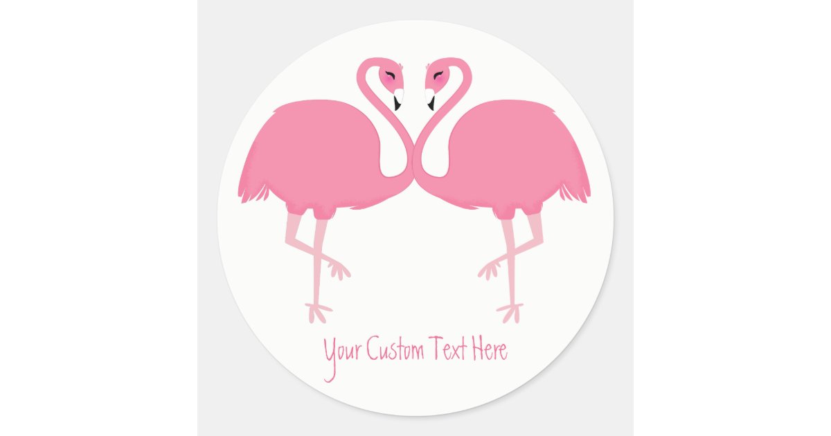 Cute Flamingos custom text stickers | Zazzle