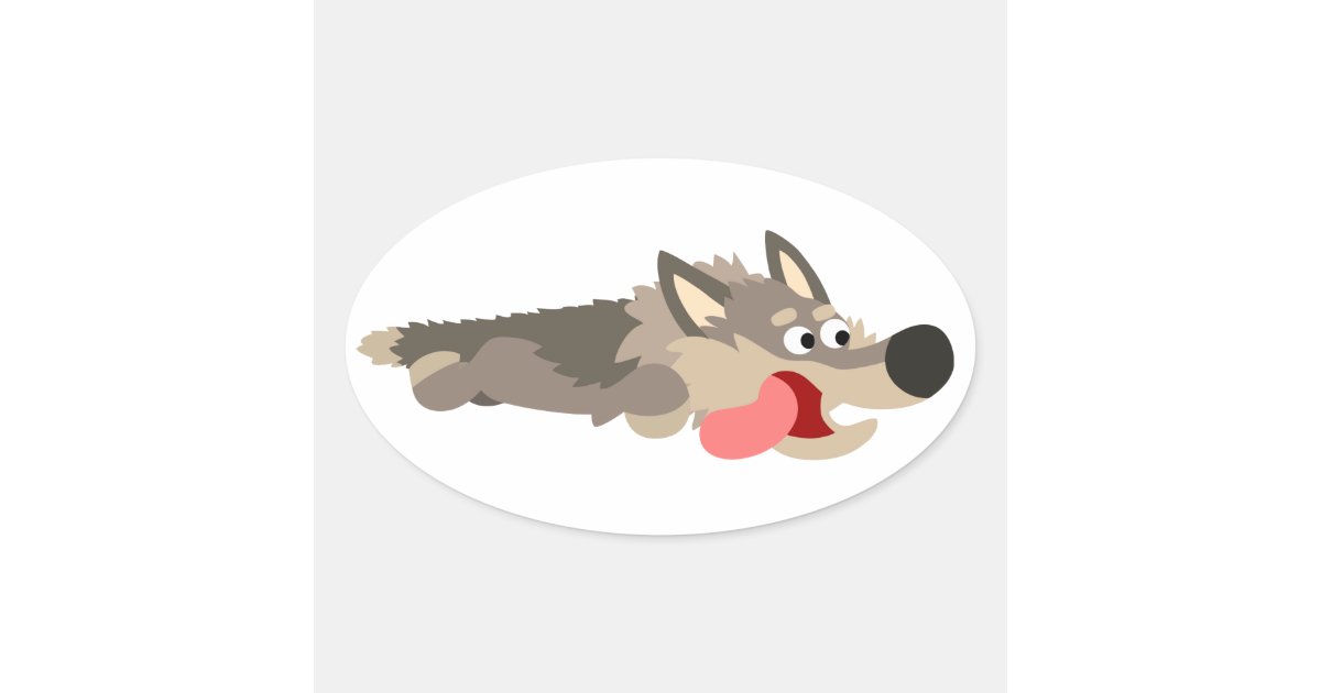 Cute Fleet Cartoon Wolf Sticker | Zazzle