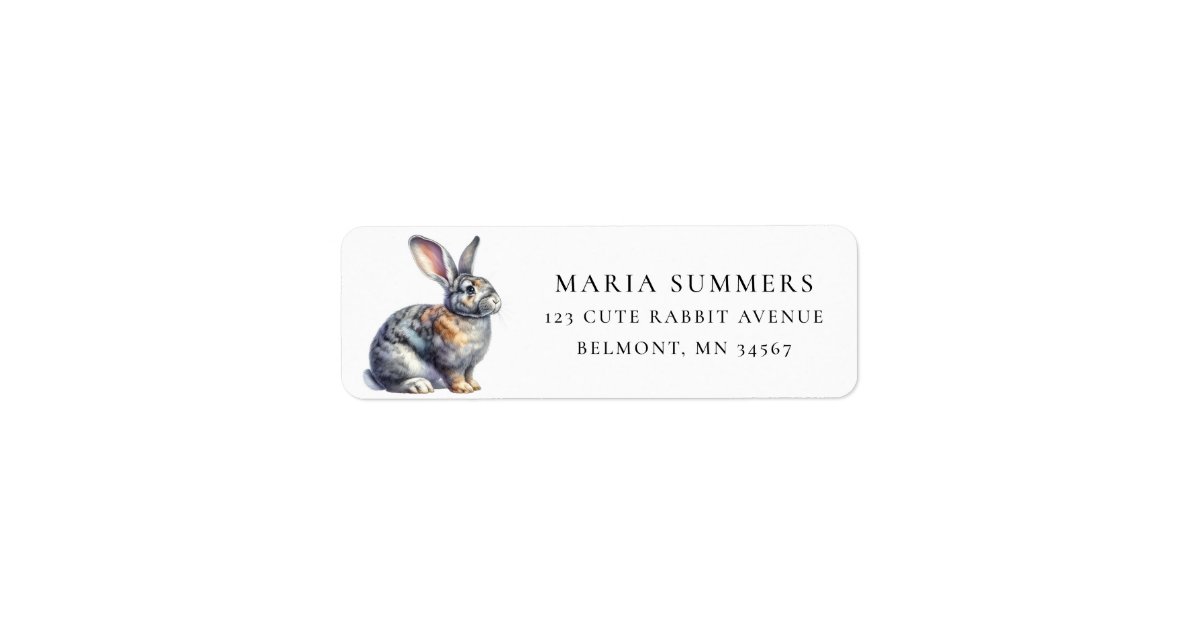 Cute Flemish Giant Rabbit Return Address Label | Zazzle