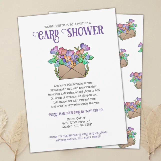 Cute Floral Card Shower by Mail Birthday | Zazzle