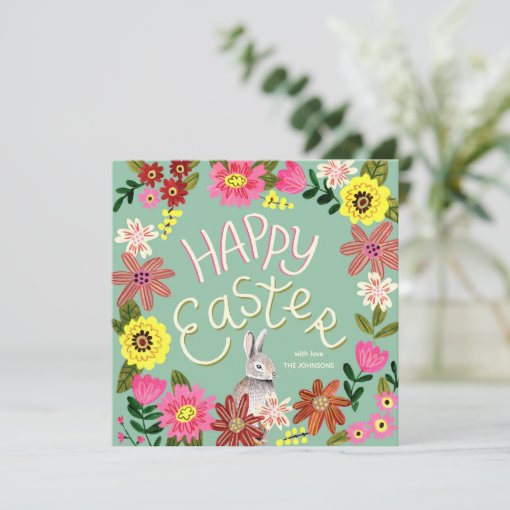 Cute floral Easter Holiday Card | Zazzle