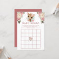 Cute Floral Giraffe Baby Shower Bingo Game Invitation | Zazzle