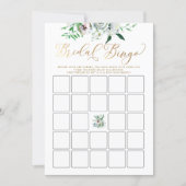 Cute Floral Gouache Boho Bridal Shower Bingo Game Invitation | Zazzle