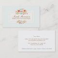 Cute Floral Light Blue Business Card | Zazzle