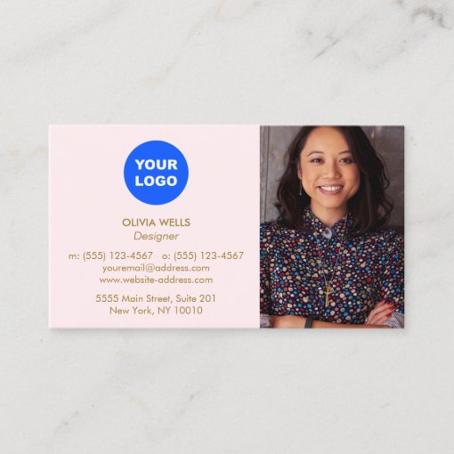 Cute Floral Logo Photo Designer Business Card | Zazzle