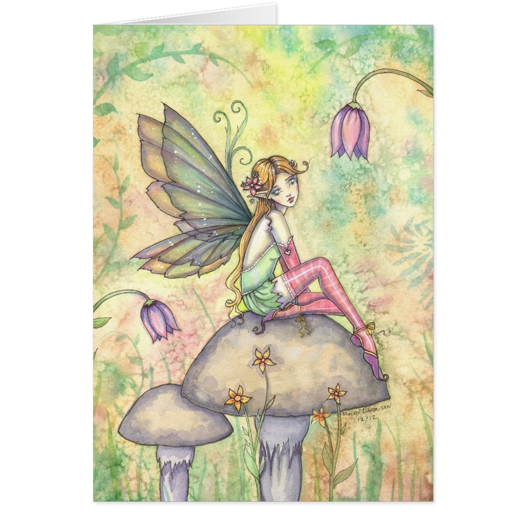 Cute Flower Fairy Card by Molly Harrison | Zazzle