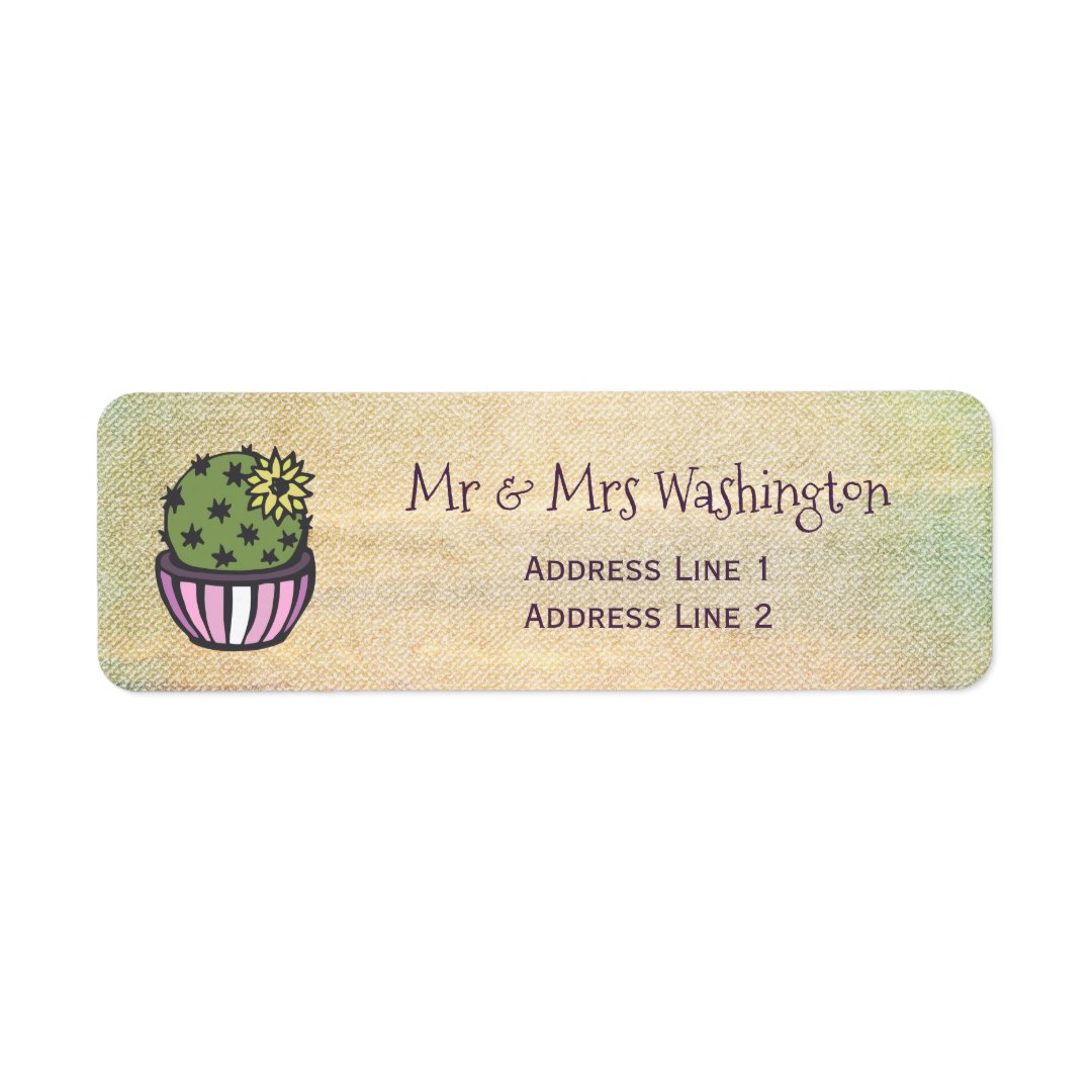 Cute Flowering Cactus Label | Zazzle