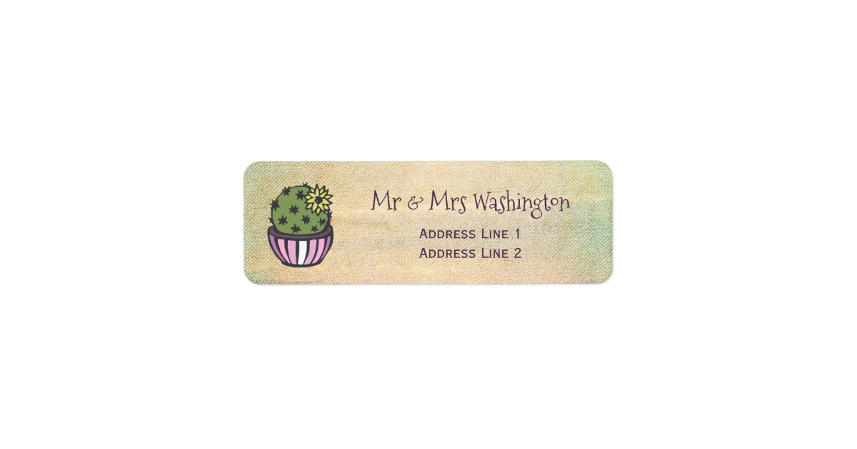 Cute Flowering Cactus Label | Zazzle