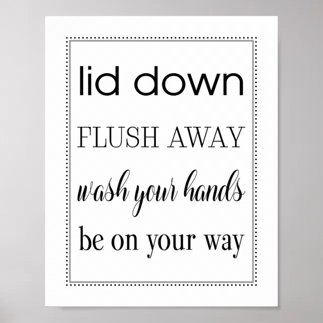 Cute Flush Reminder Wash Hands Child Bathroom Sign | Zazzle