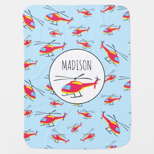 Cute Flying Helicopter Baby Blanket | Zazzle
