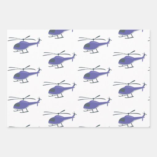 Cute Flying Helicopter Wrapping Paper Sheets | Zazzle