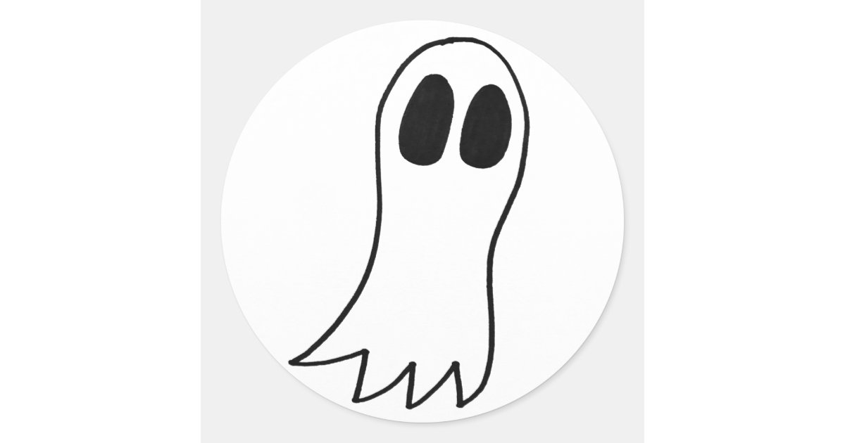 Cute Flying White Ghost Classic Round Sticker | Zazzle