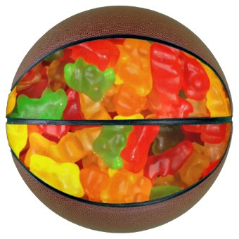 cute foodie rainbow colourful candy Gummy Bear Basketball | Zazzle